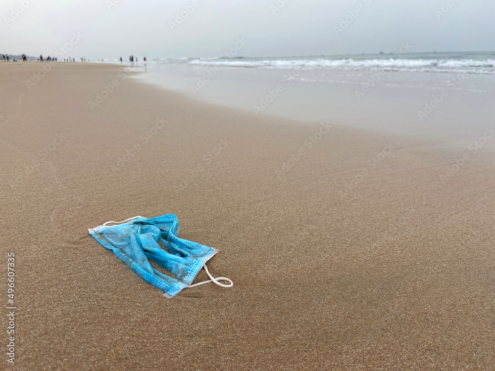 Mask discarded on beach in an inappropriate way at Baga beach Goa ...