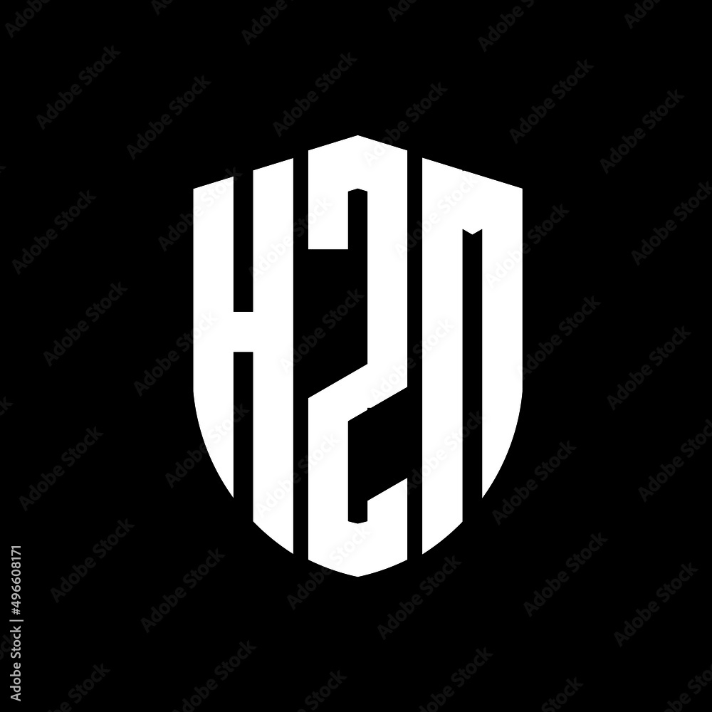 HZM letter logo design. HZM modern letter logo with black background ...