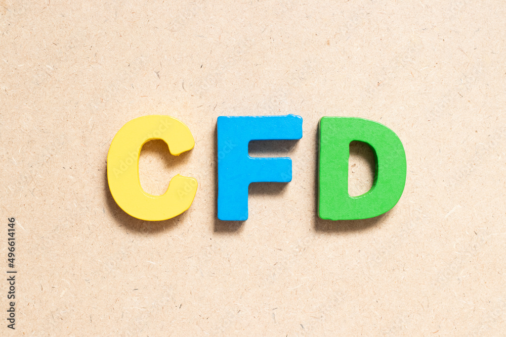 Color alphabet letter in word CFD (Abbreviation of Contract for ...