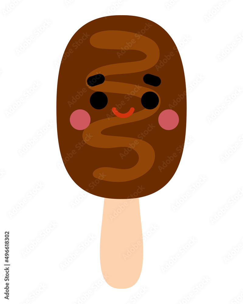 Vetor de Cartoon vector illustration, cute sweet character, Cakesicle ...