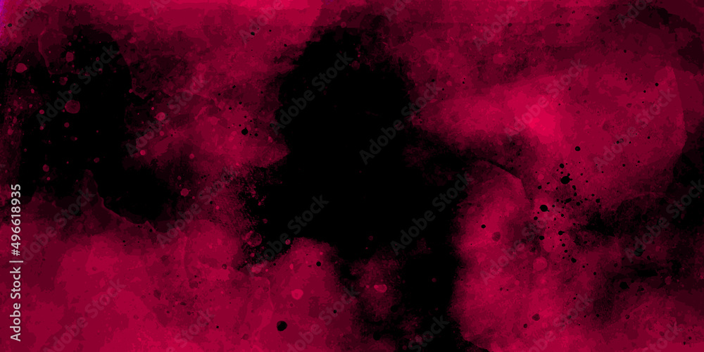 Watercolor red grunge background painting. Watercolour old deep maroon ...