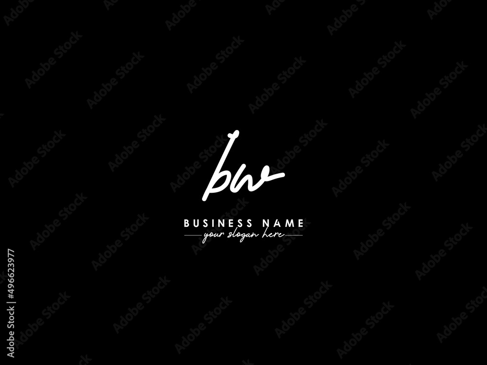 Simple BW Logo Design, Signature Bw wb Logo Letter Vector Image Design ...