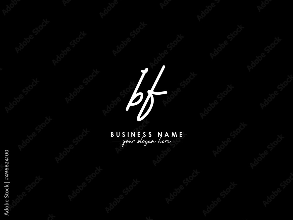 Simple BF Logo Design, Signature Bf fb Logo Letter Vector Image Design ...