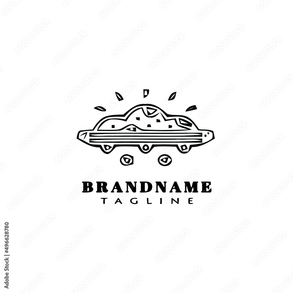 gold rush logo cartoon design template icon black isolated vector ...