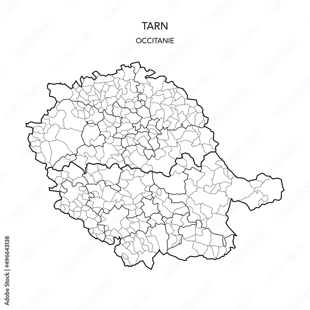 Vector Map of the Geopolitical Subdivisions of the French Department Of ...