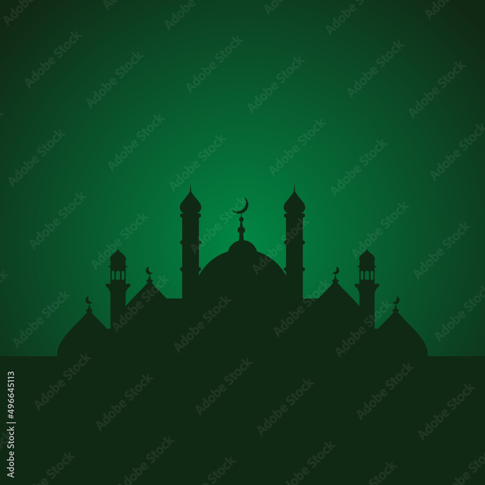 dark green islamic background element design, islamic mosque shape ...