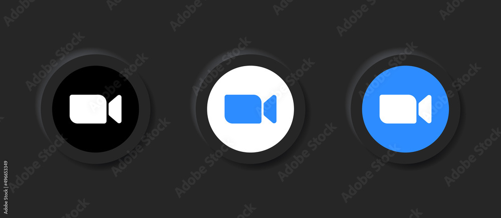 Vetor do Stock: zoom meeting logo sign with shadow. zoom us meeting ...