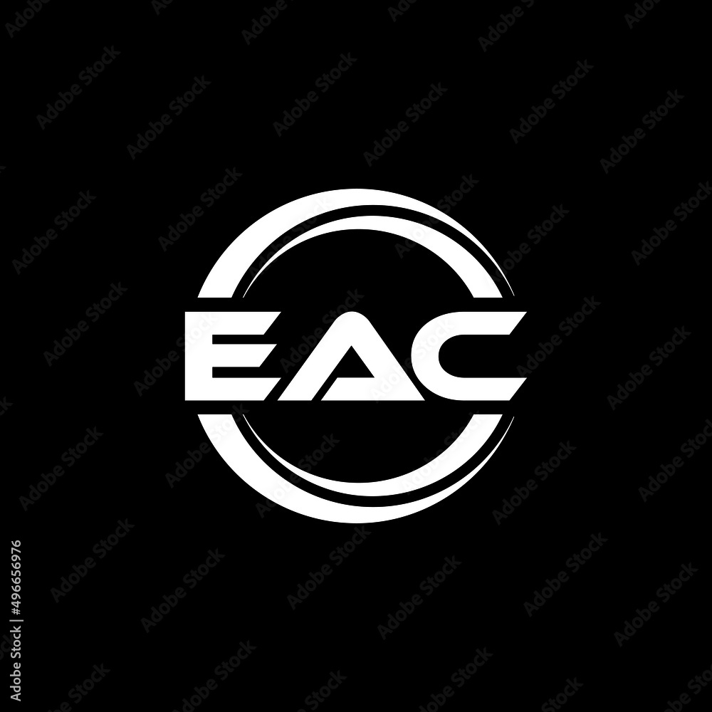 EAC letter logo design with black background in illustrator, vector ...