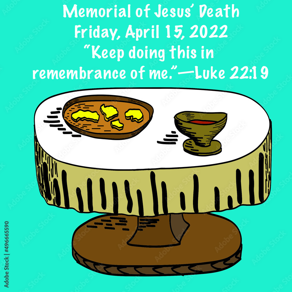 Cup of red Wine and plate of unleavened bread on the round table with ...