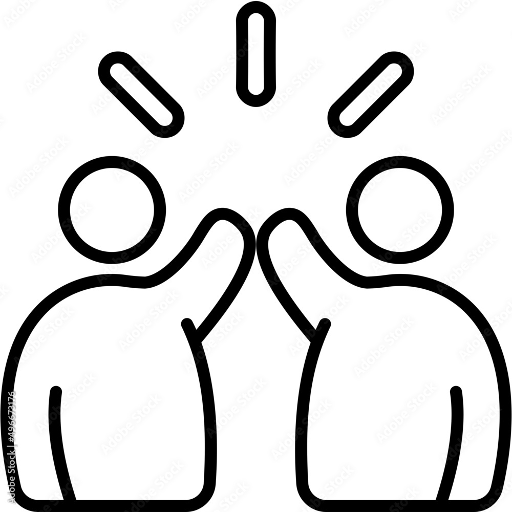 high five outline icon Stock Vector | Adobe Stock