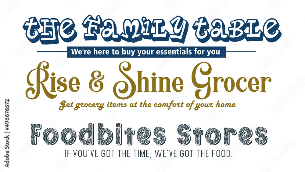 Grocery business logo with tag line, Grocery store logo with punch line ...