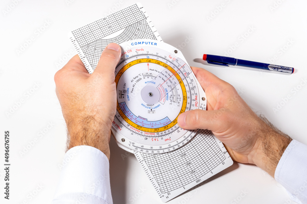 A cadet of the flight academy, a future pilot, holds a flight ...