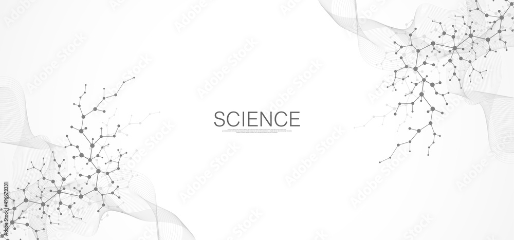 Molecular structures or chemical engineering. Abstract molecules ...