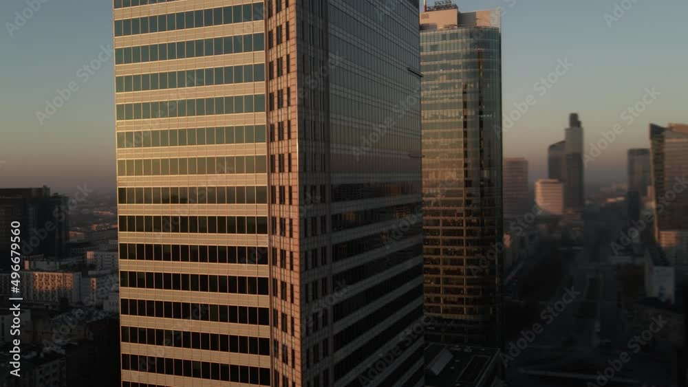 City architecture. Skyscrapers tower cityscape. Different city center ...