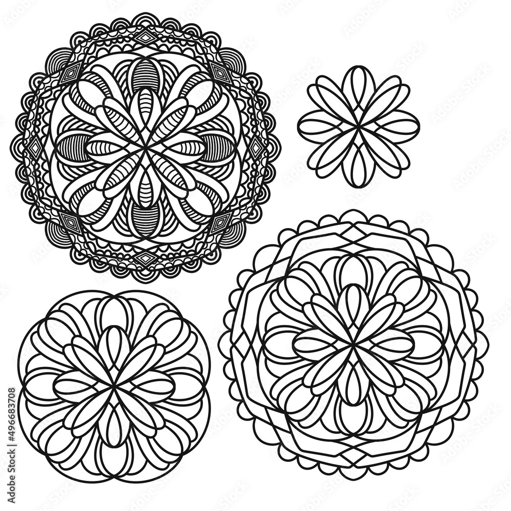 Coloring pages for kids and adults abstract black and white line art ...