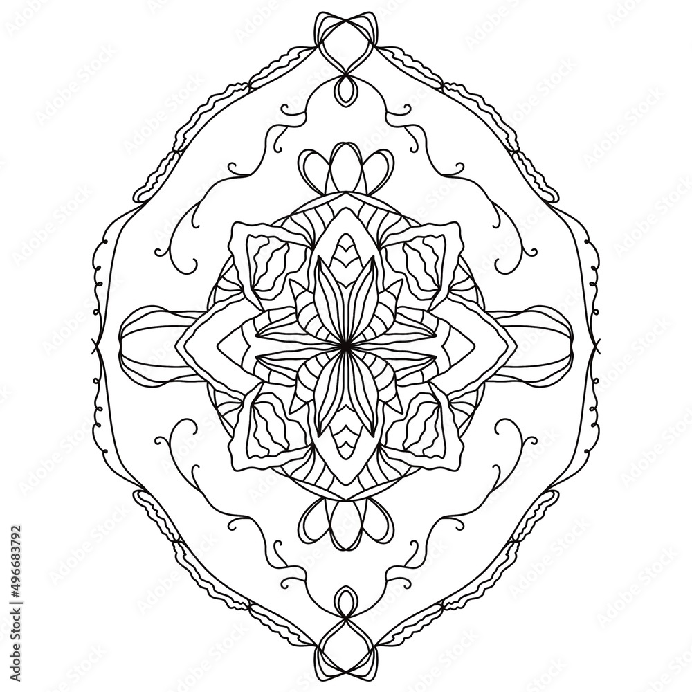 Coloring pages for kids and adults abstract black and white line art ...