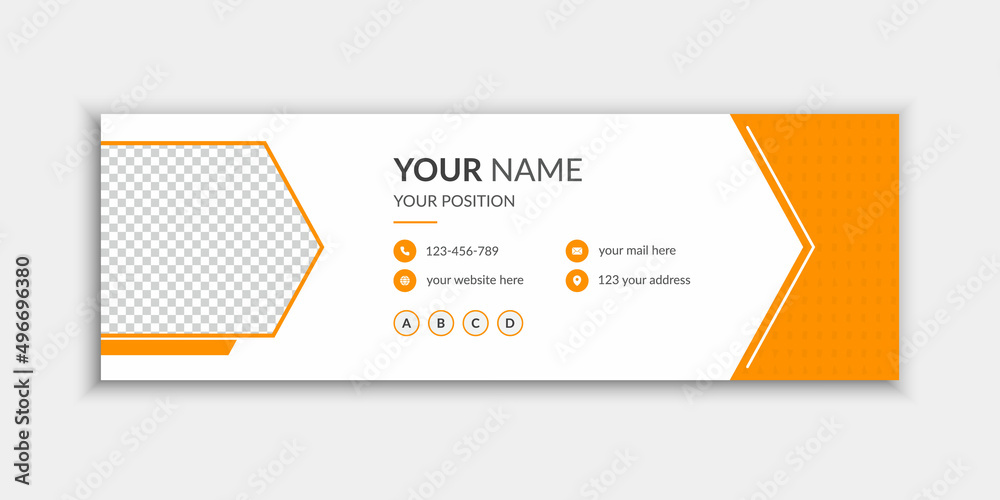 Simple and clean professional email signature template yellow color ...