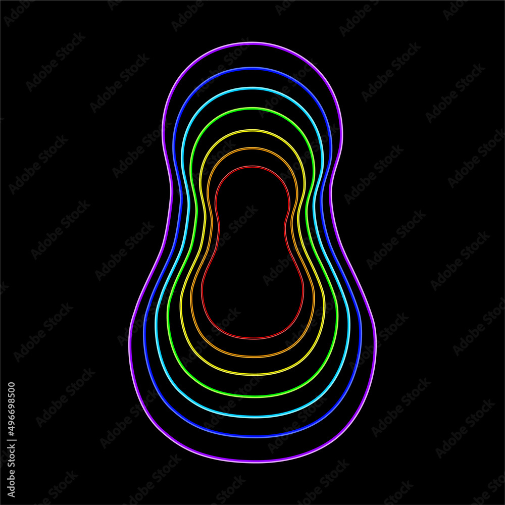 Vecteur Stock Spiritual growth, Rainbow color marked layers of the male ...
