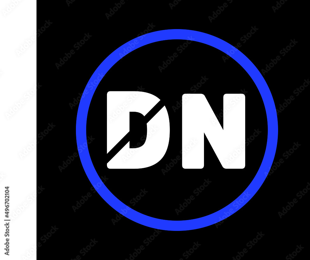 DN letter logo design on Black background. Initial Monogram Letter DN ...
