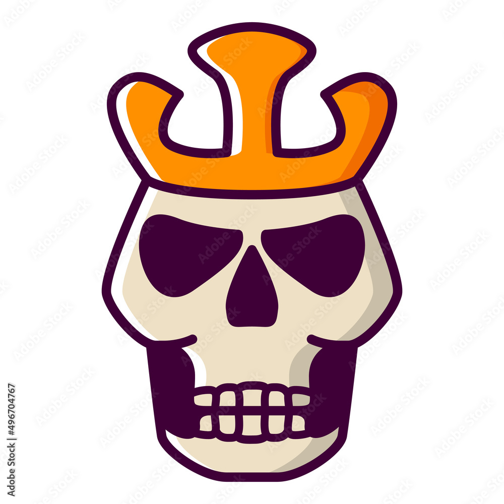Dead head coronation horror.Dead king skull and crown.Mascot logo ...