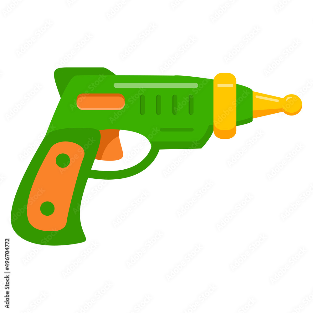 Futuristic weapon.Cartoon gun blaster.Laser pistol.Isolated on white ...