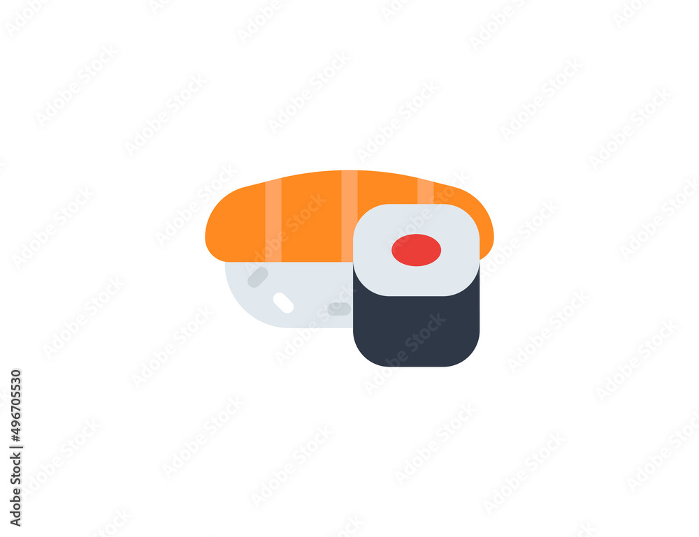 Sushi vector flat emoticon. Isolated Sushi emoji illustration. Sushi ...