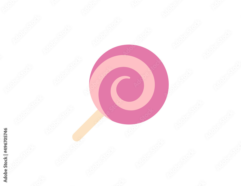 Lollypop vector flat emoticon. Isolated Lollipop emoji illustration ...