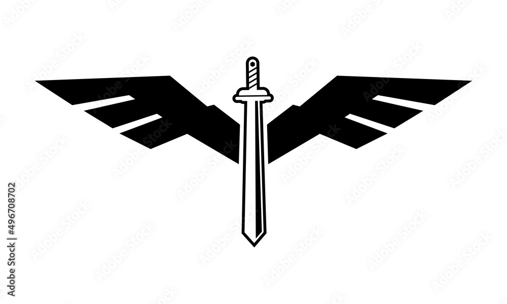 vector illustration sword with wings Stock Vector | Adobe Stock
