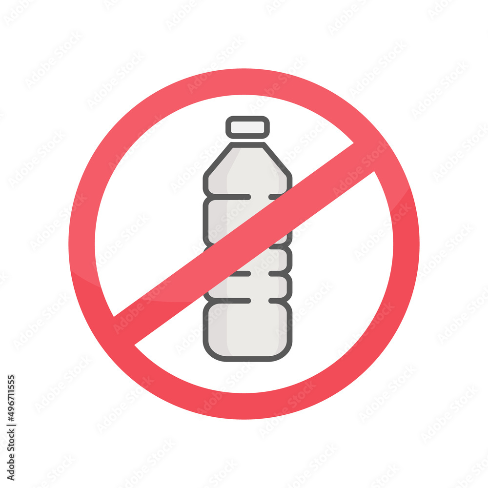 vector illustration of the icon must not use a plastic bottle. Stock ...