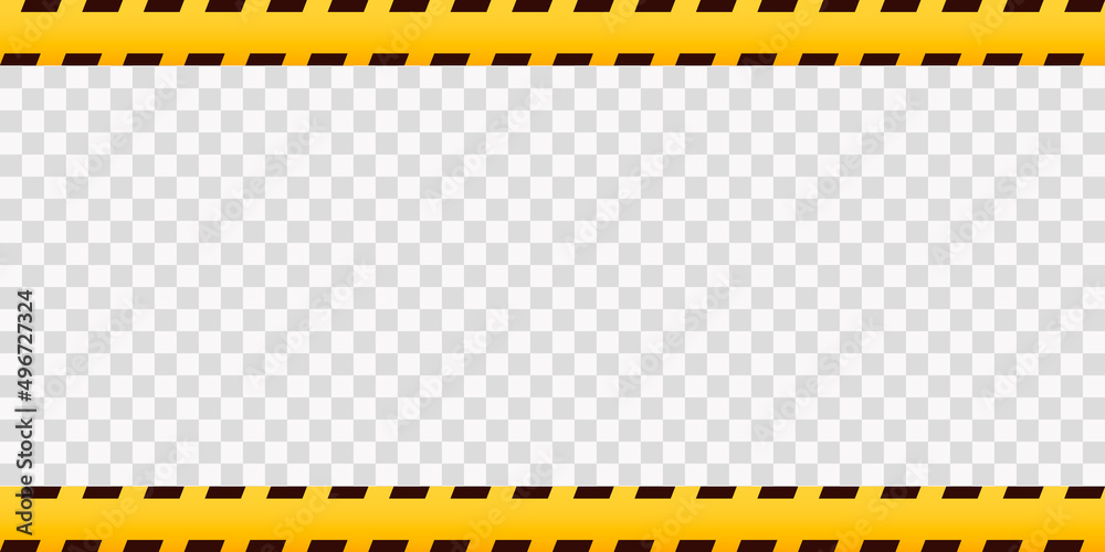 Caution and danger frame in yellow and black color. Police attention ...