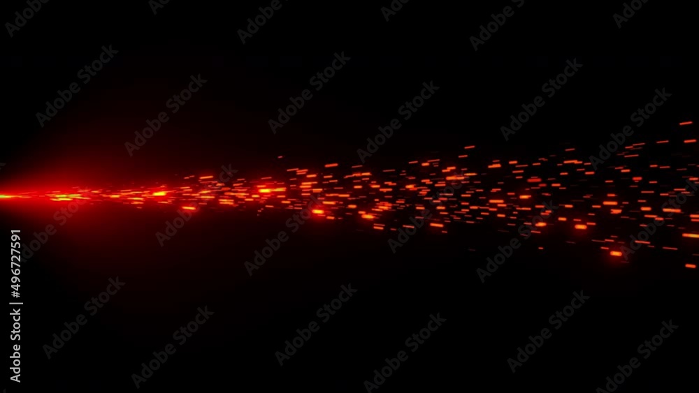 Abstract particles fire sparking motion flame with amazing flying ...
