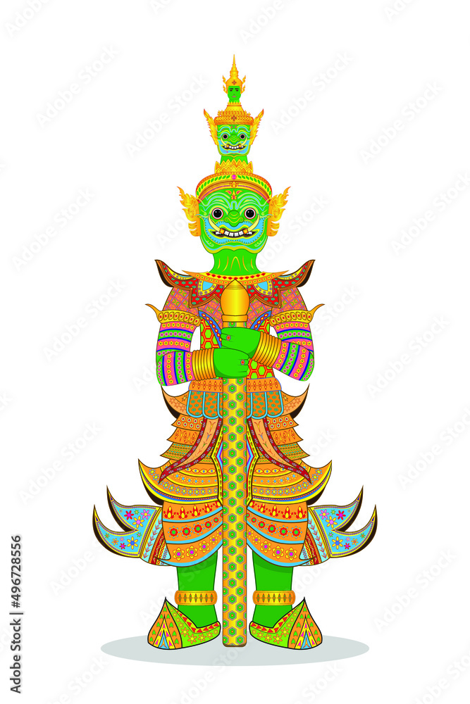 Thailand giant temple guard sculpture or THAI YAK - The Tossakan or ...