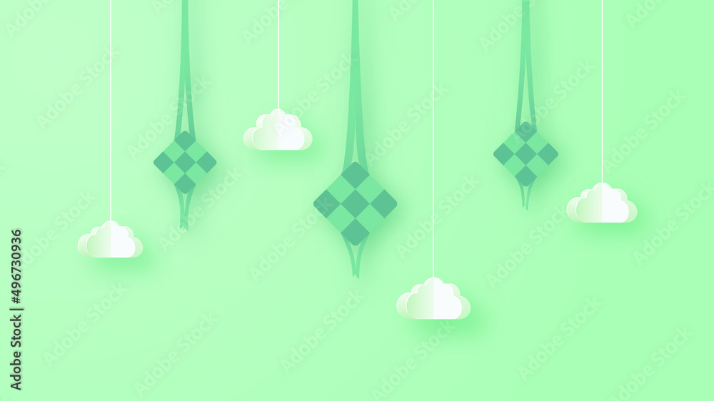 Ketupat background with paper style Stock Vector | Adobe Stock