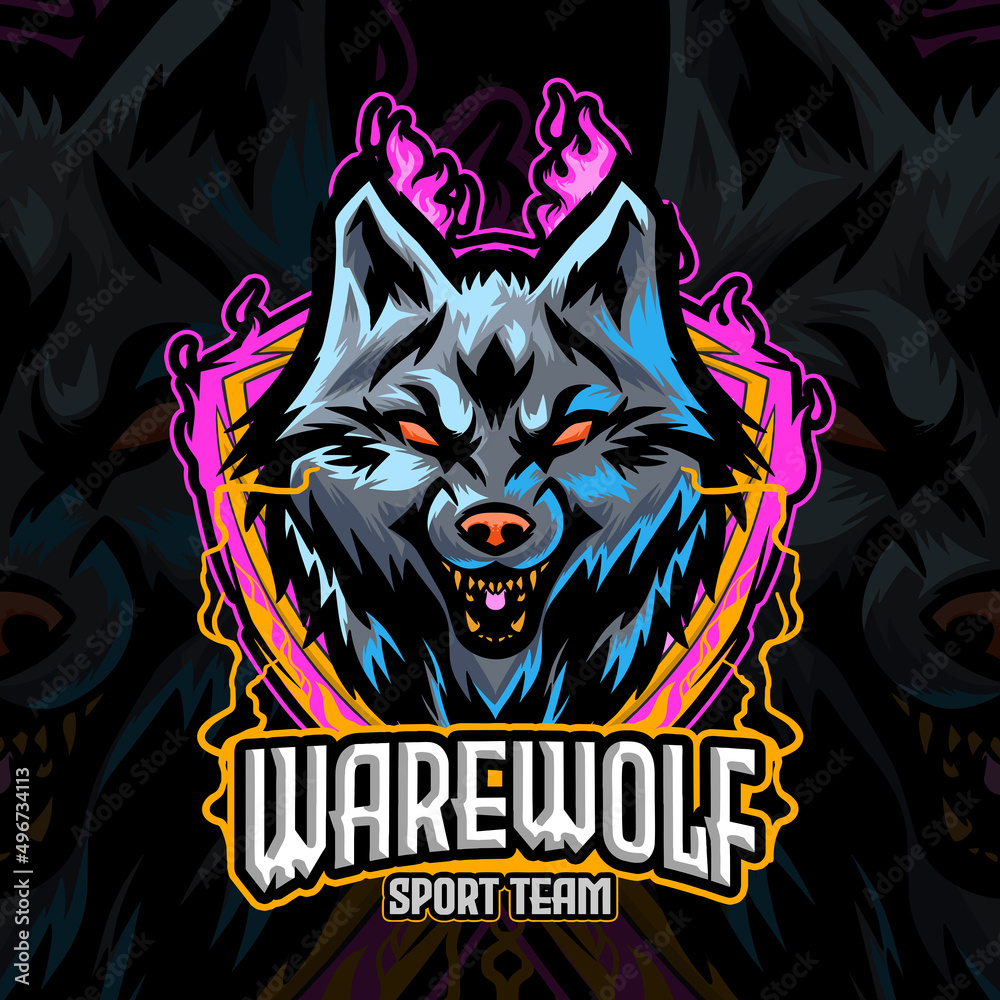 Wolf Logo For Team Logo or basketball and Sports Stock Vector | Adobe Stock