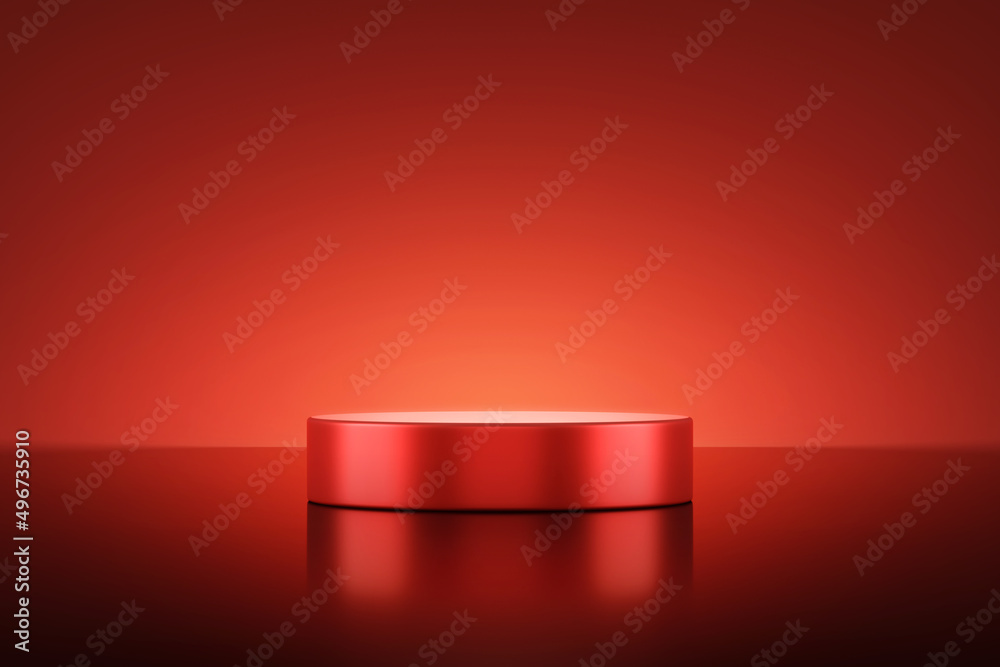 Red product background stage 3d podium presentation display of luxury ...
