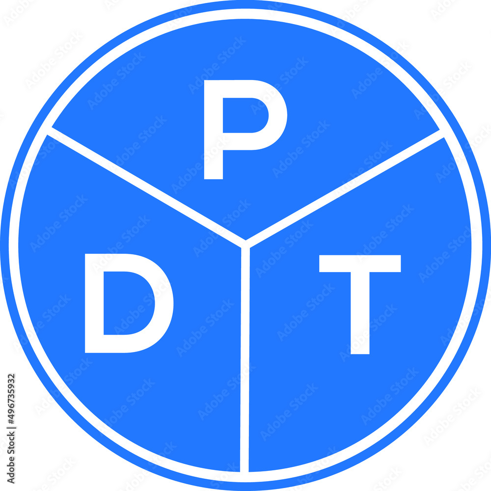 PDT letter logo design on black background. PDT creative initials ...