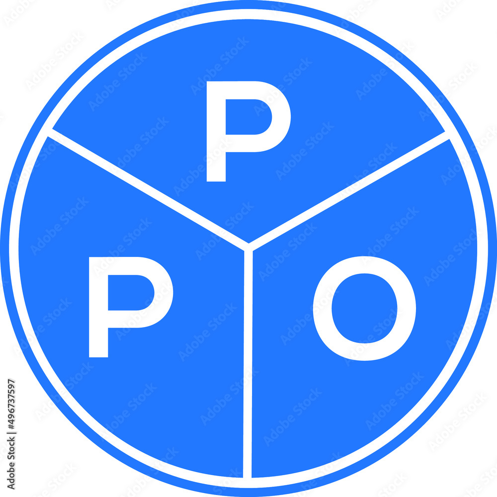 PPO letter logo design on white background. PPO creative circle letter ...