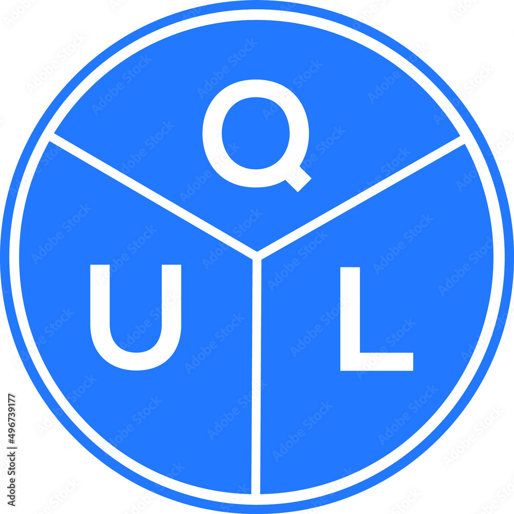 QUL letter logo design on white background. QUL creative circle letter ...