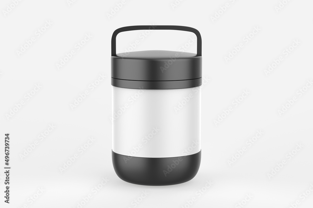 Matte Tiffin Box Mockup isolated on white background. 3d illustration ...