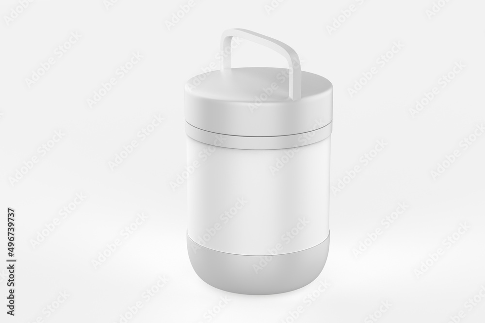 Matte Tiffin Box Mockup isolated on white background. 3d illustration ...