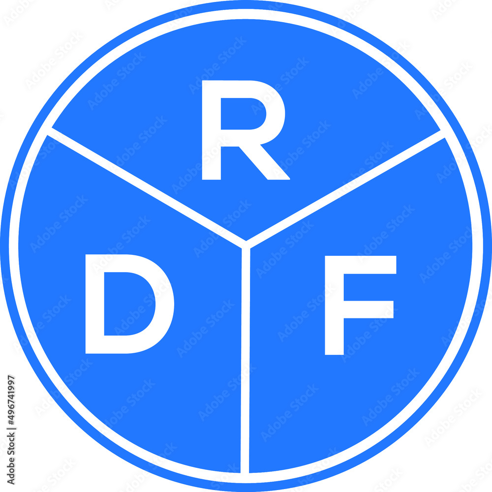 RDF letter logo design on white background. RDF creative circle letter ...