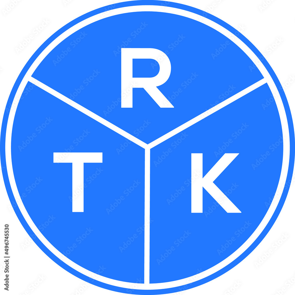 RTK letter logo design on white background. RTK creative circle letter ...
