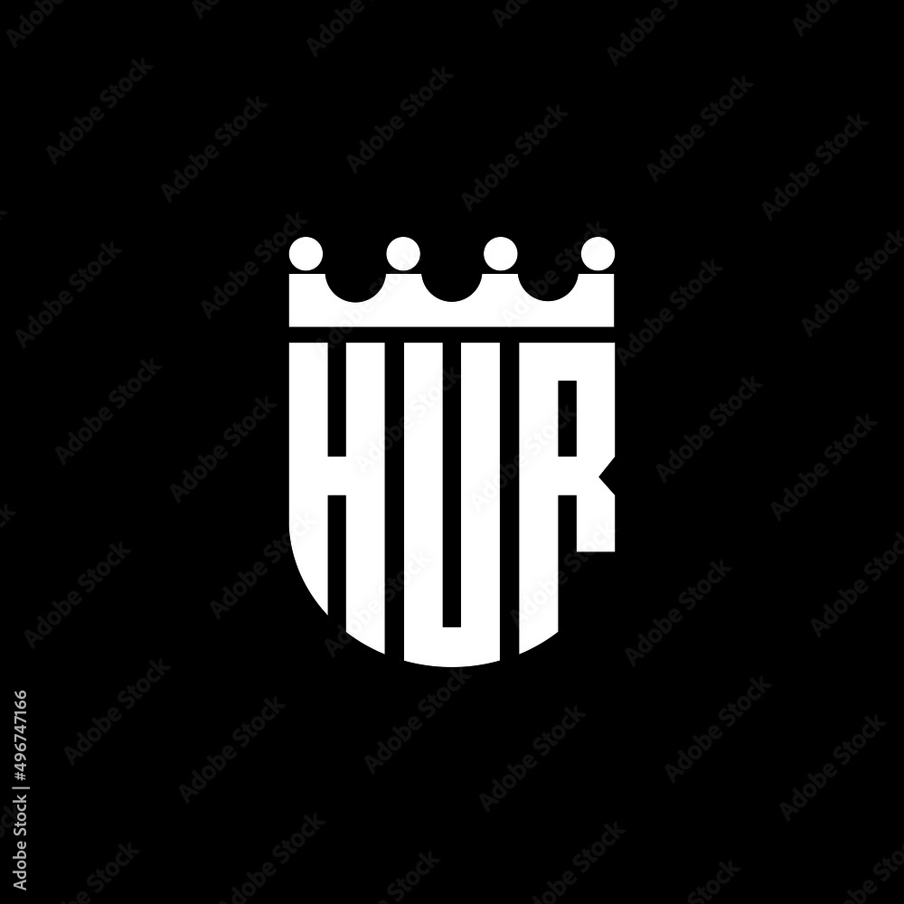 HUR letter logo design with black background in illustrator, vector ...