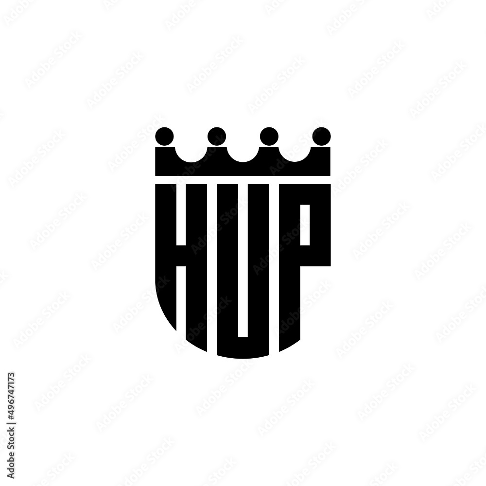HUP letter logo design with white background in illustrator, vector ...