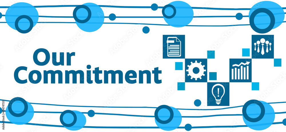 Our Commitment Blue Lines Boxes Business Symbols Stock Illustration ...