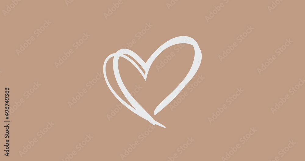 Looping animation hand drawn illustration love blossoming heart drawing ...