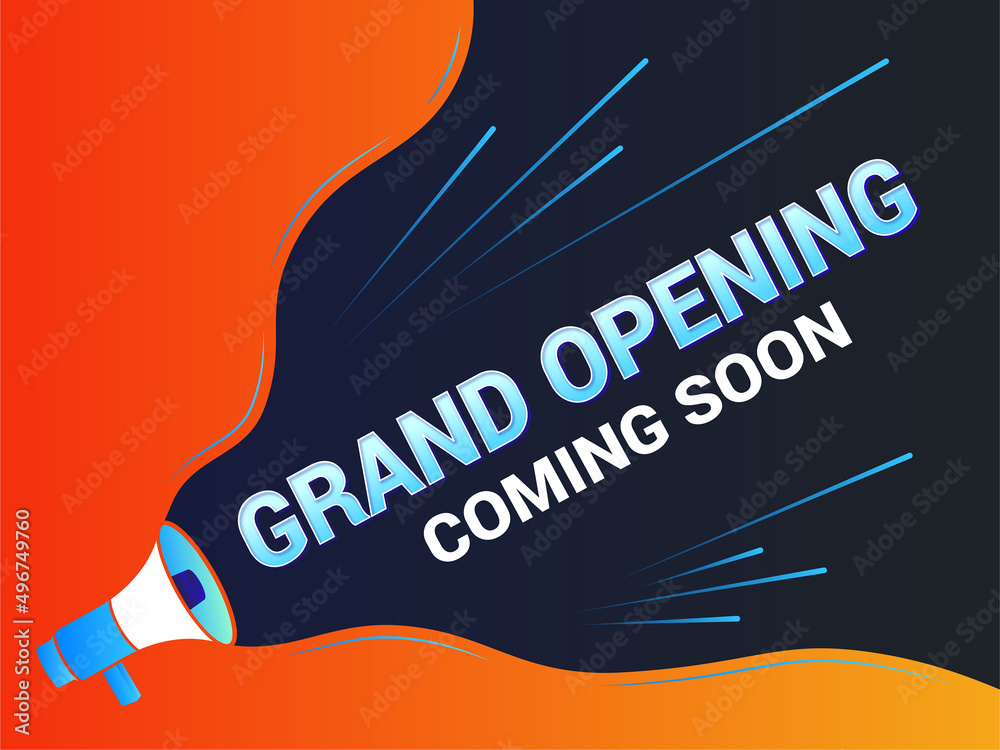 Grand opening banner design template with 3d editable text effect Stock ...
