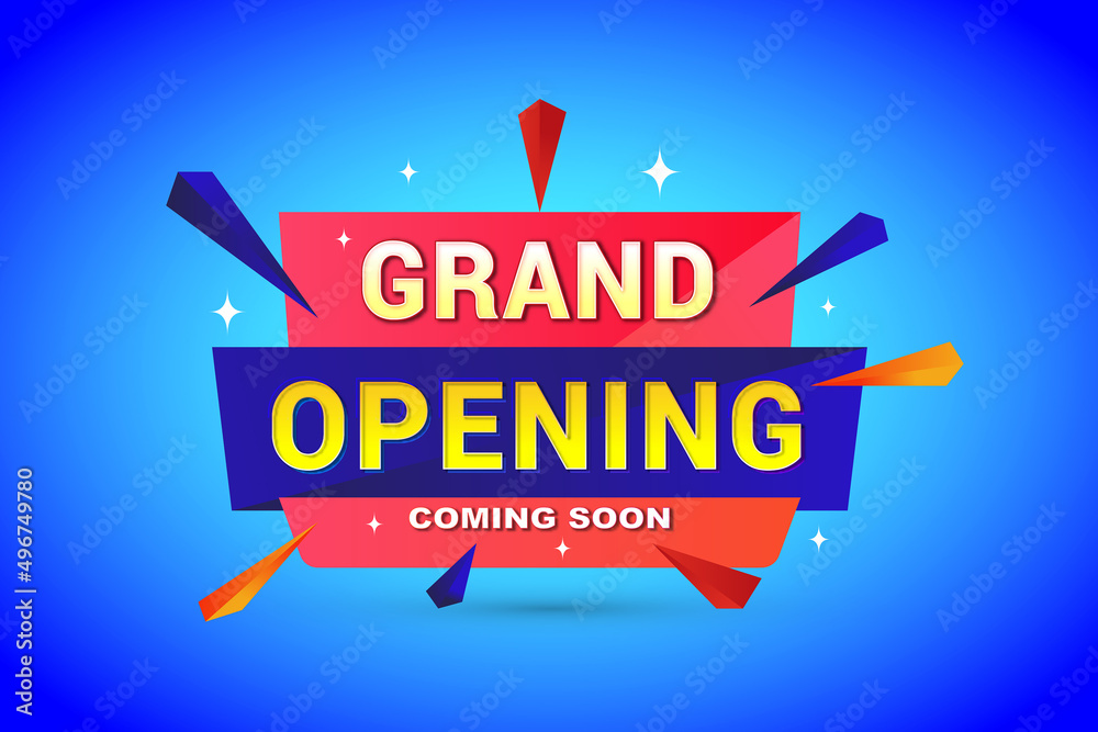 Grand opening banner design template with 3d editable text effect Stock ...