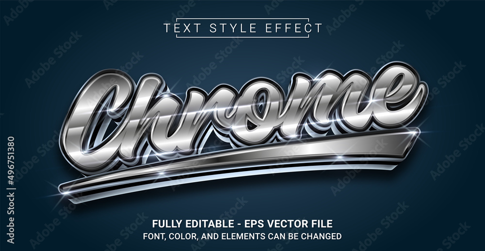 Póster Chrome Text Style Effect. Editable Graphic Text Template ...
