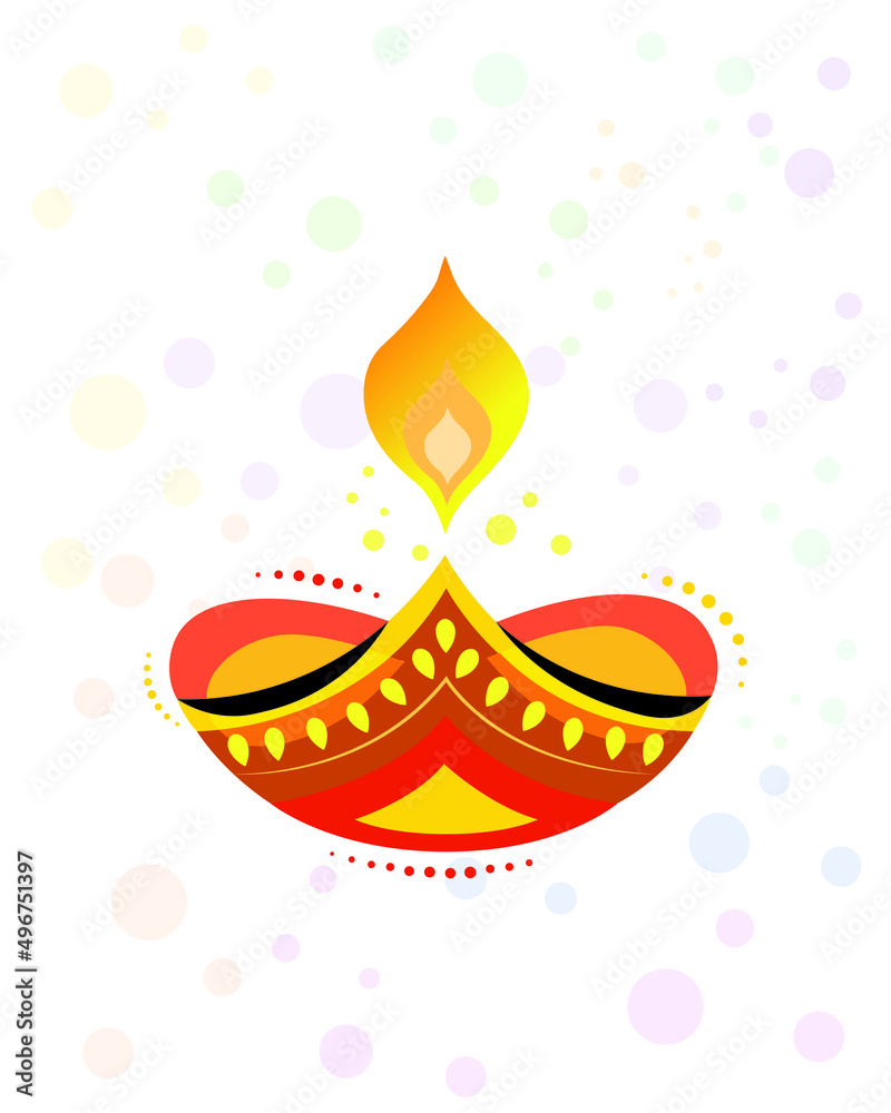 Traditional colorful diya or deepa vector isolated. Diwali oil lamp ...